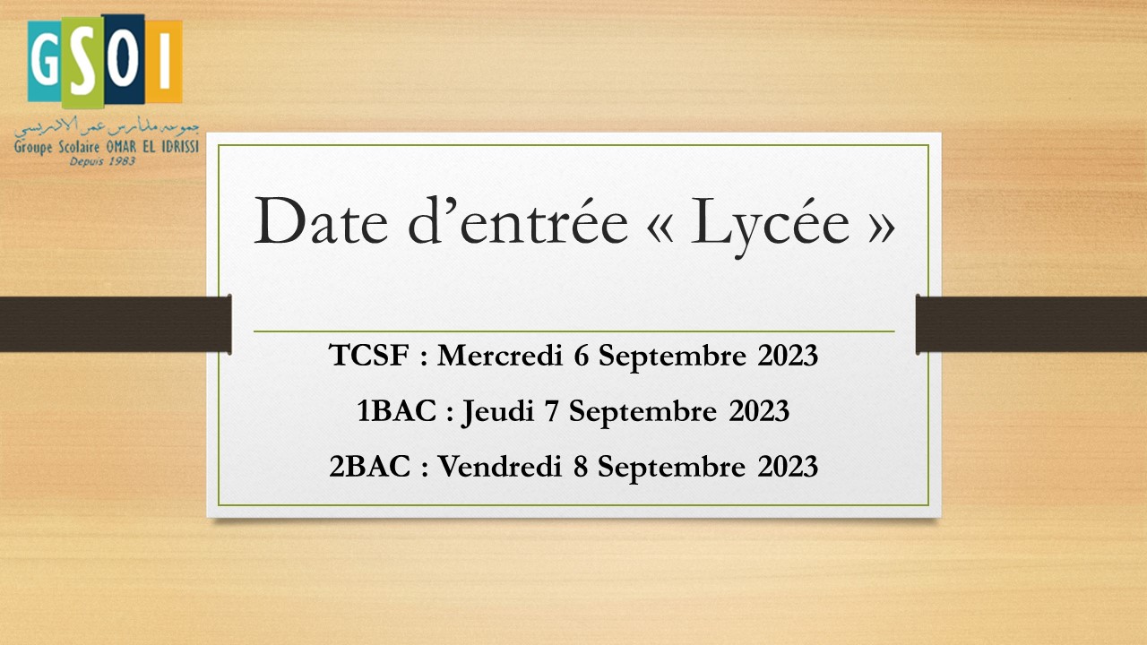 Date d'entrée - Casabanca